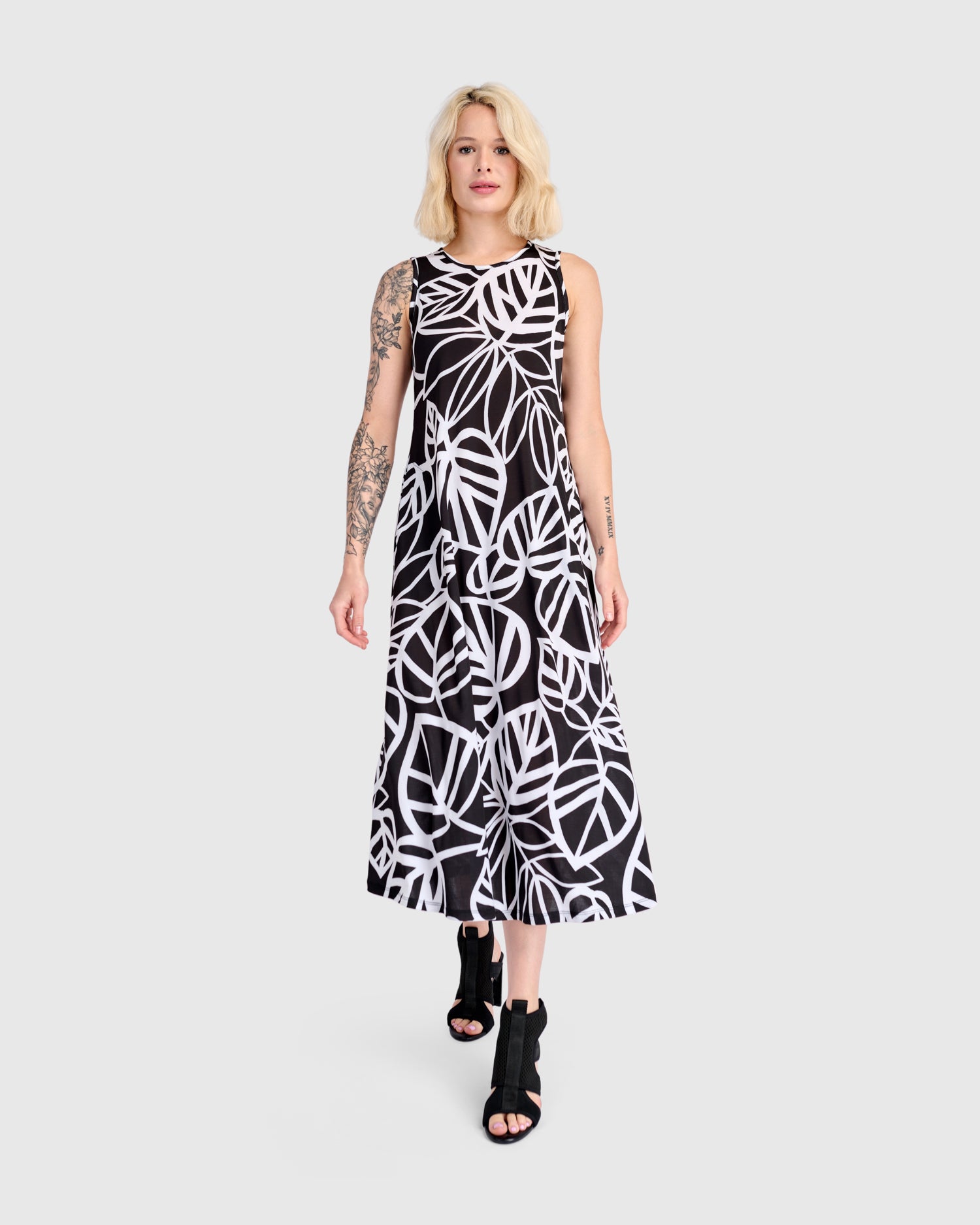 Fronda A-line Midi Dress, Mono – Alembika U.S.