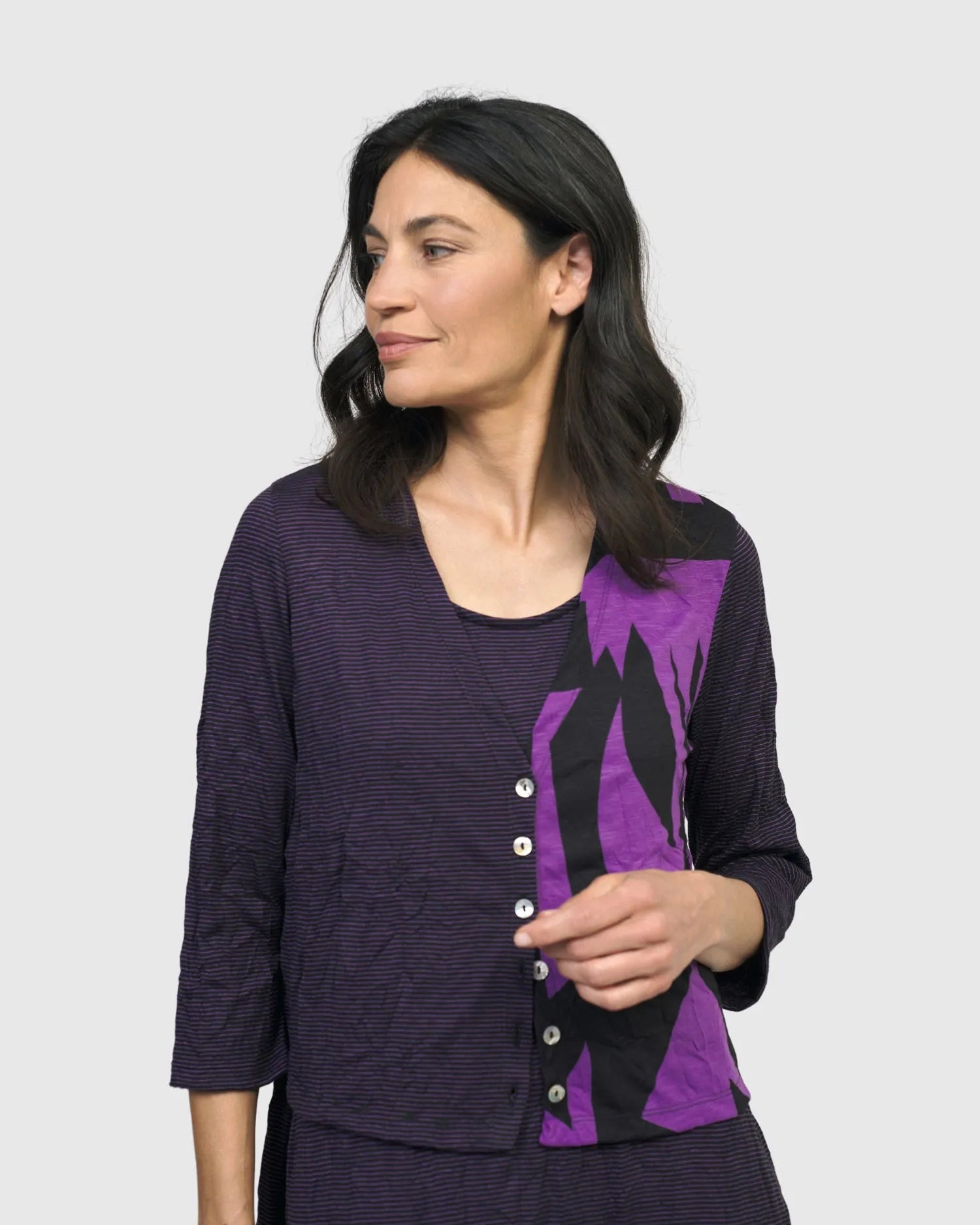 Trapezoid Cardigan, Violet – Alembika U.S.