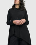 Essential Hi-Lo Button Down Top, Black – Alembika U.S.