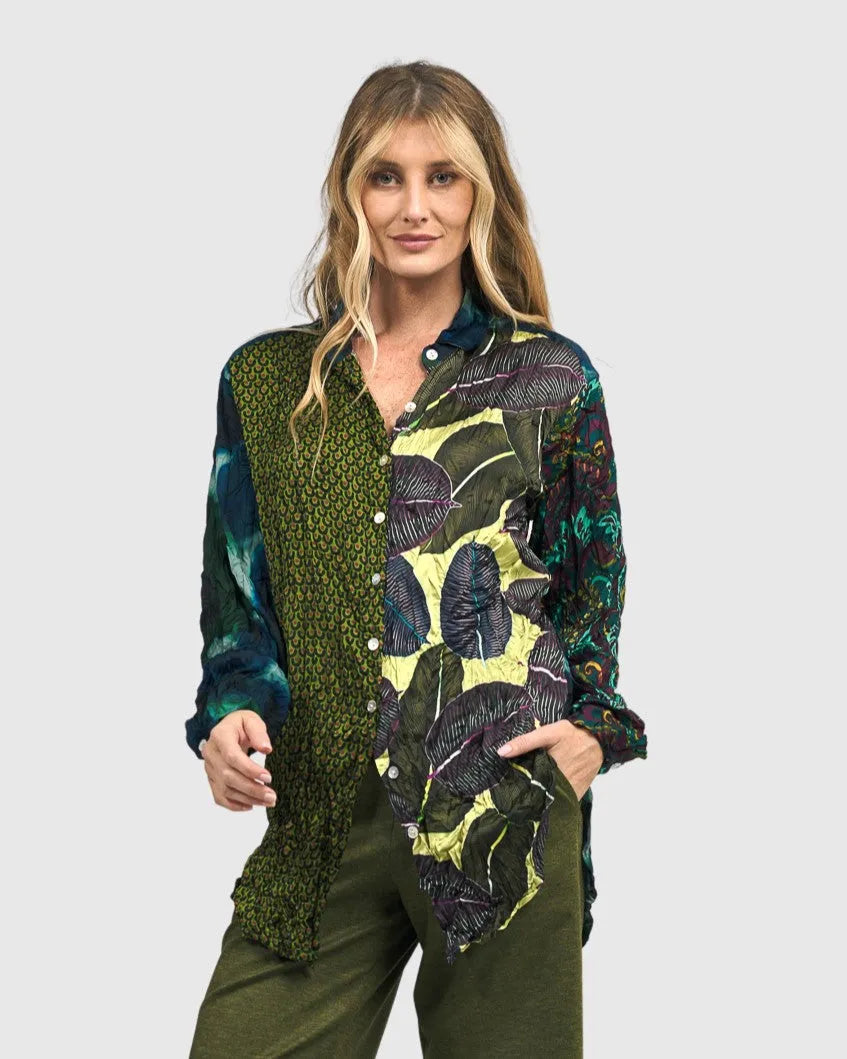 Judith Crinkle Button Down Shirt, Mix – Alembika U.S.