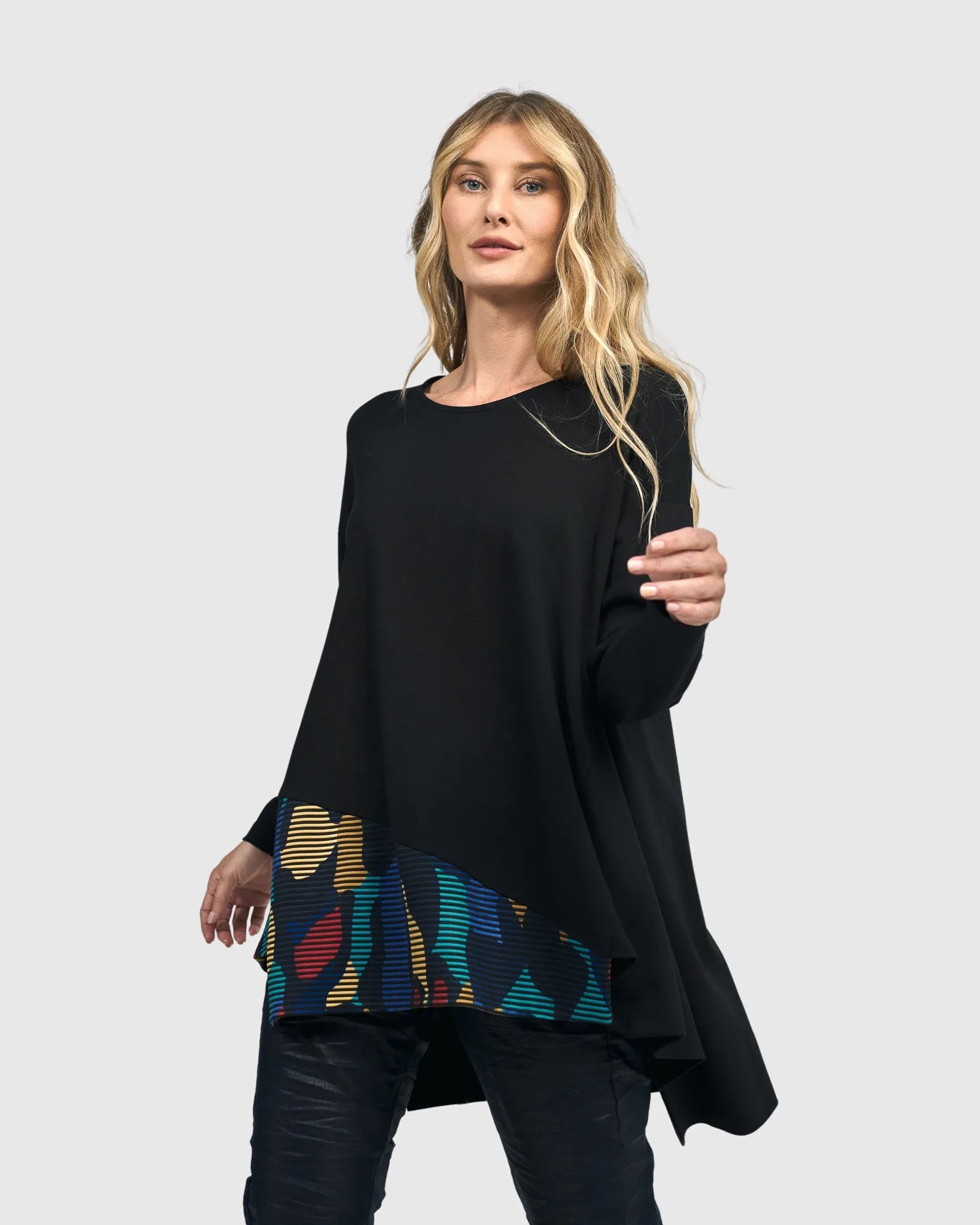 Kaya Oversized Trapeze Top, Ocean – Alembika U.S.