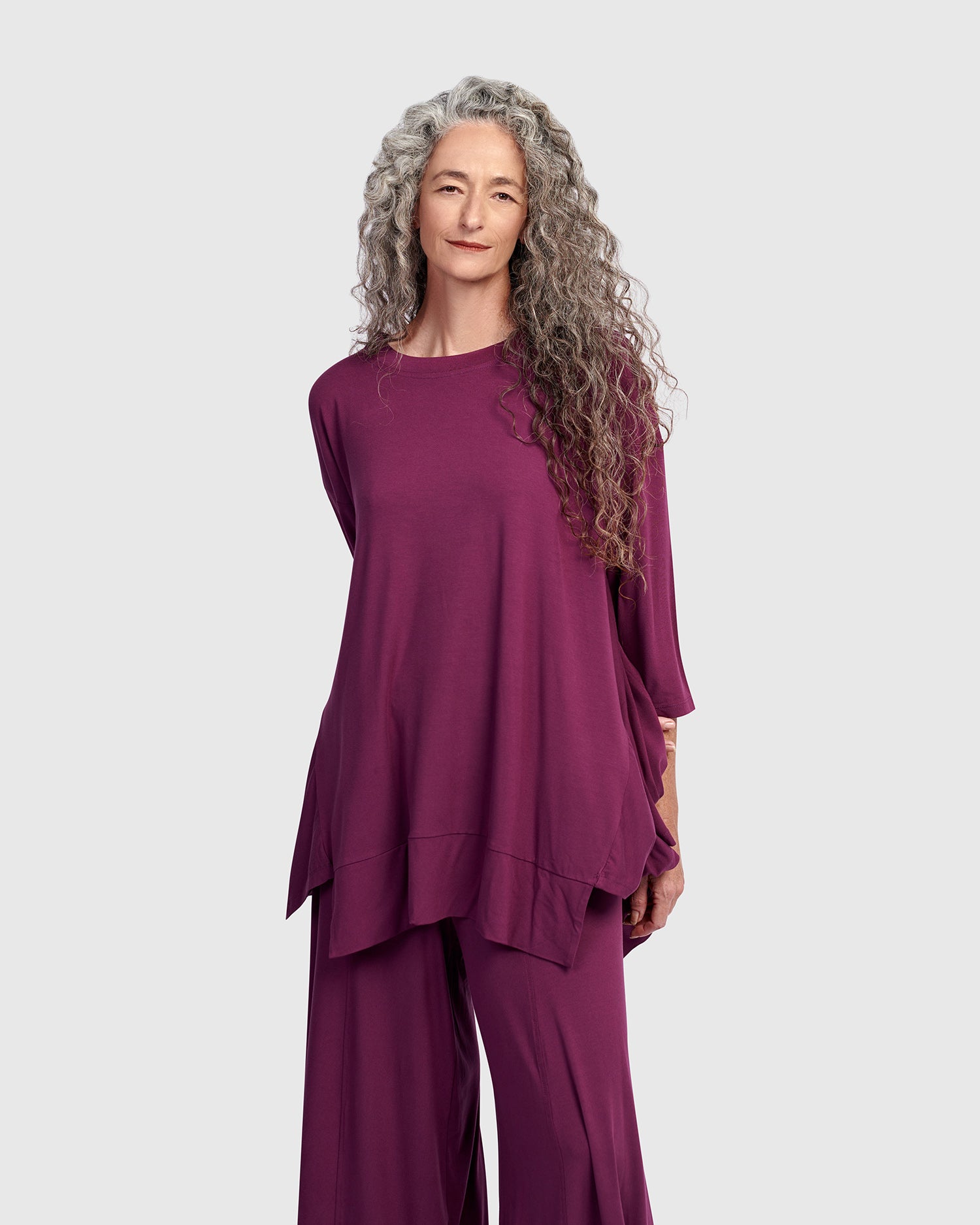 Essential Oversized Trapeze Top, Sangria – Alembika U.S.