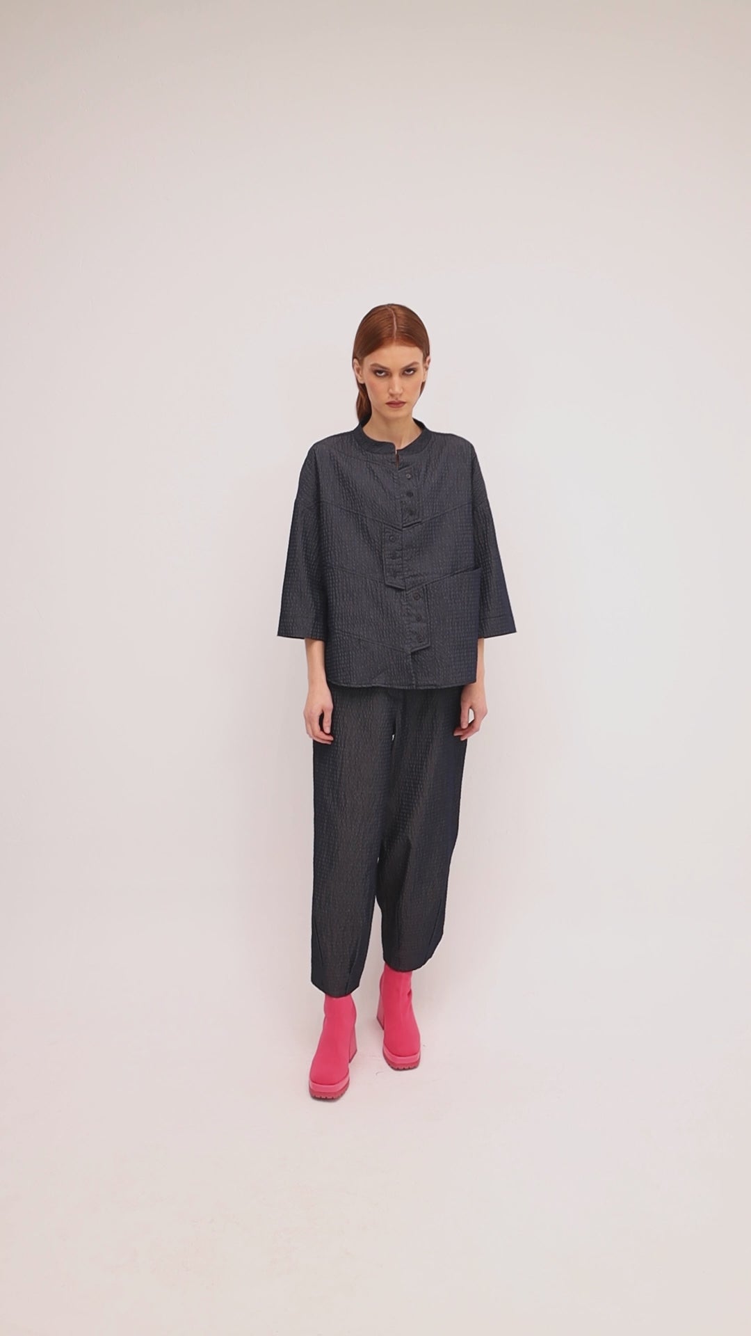 Ozai N Ku Bowie Textured Jacket, Denim – Alembika U.S.