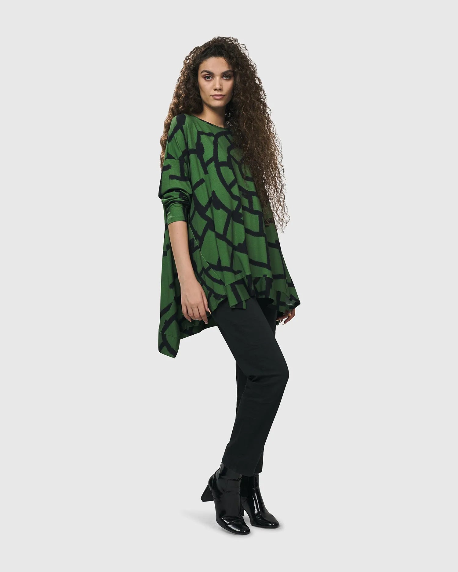 Hypnotic Swing Tunic Top, Clover – Alembika U.S.
